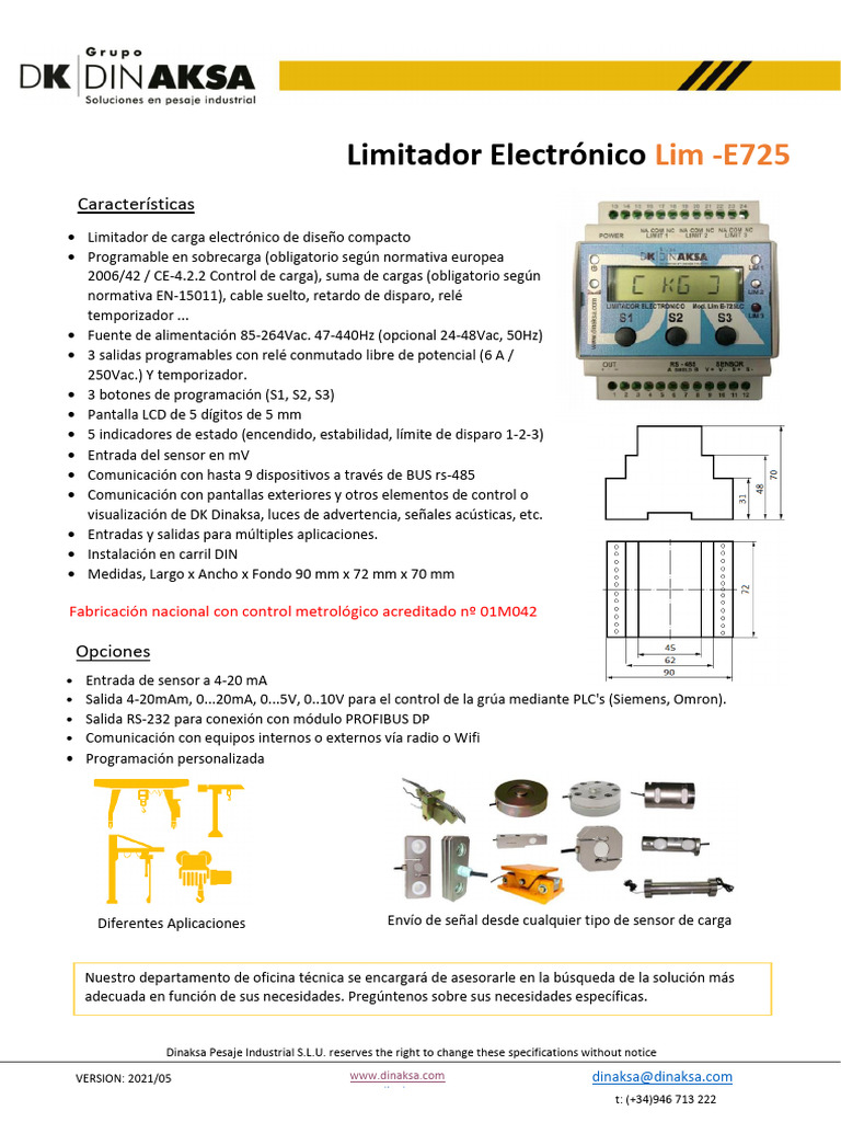 30.1 Limitador Electronico LIM-E725 LCD | Descargar gratis PDF | Electricidad | Ingeniería ...