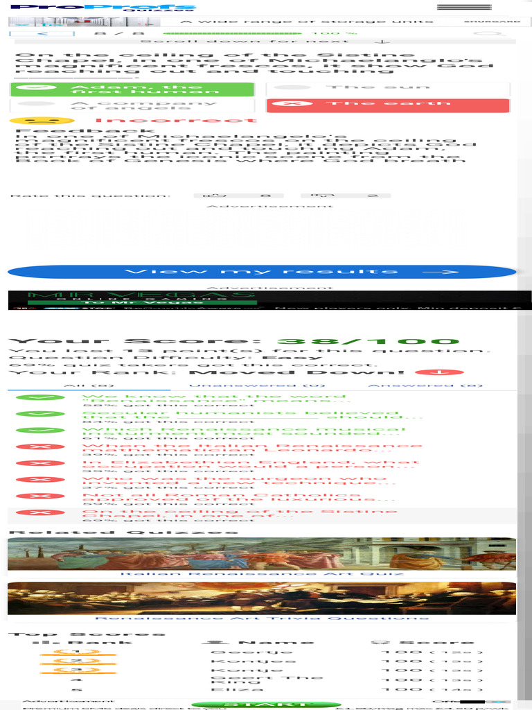 On-Line Quiz The Renaissance - Question 1 | PDF | Renaissance ...
