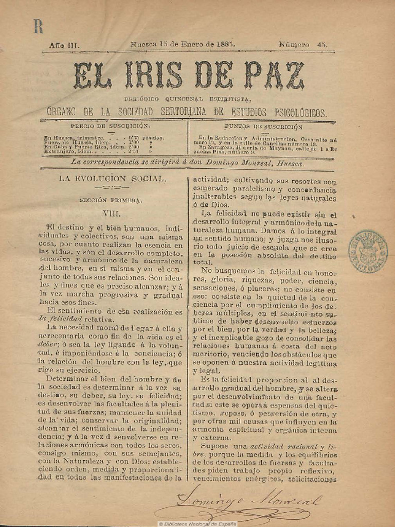 El Iris de Paz 1885 (N.45al65) | PDF | Estudios de idiomas extranjeros | Relaciones personales ...