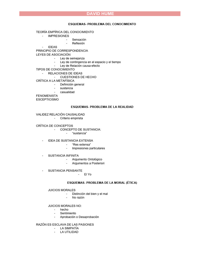 1 - Esquemas - Hume | PDF