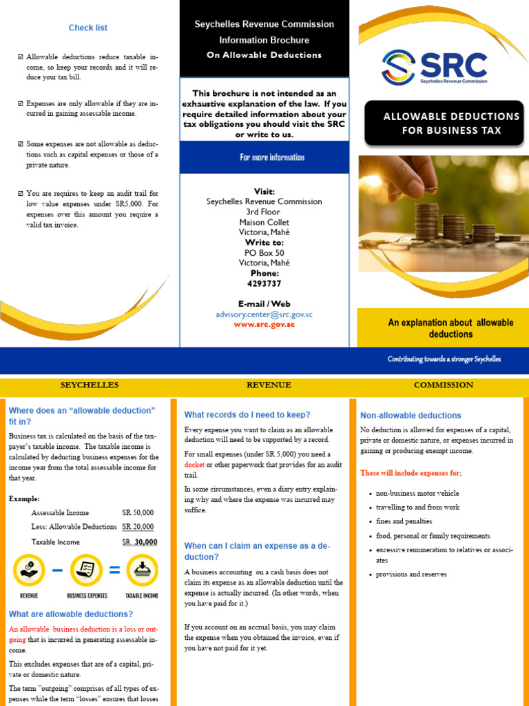 Allowable Deductions Brochure | PDF