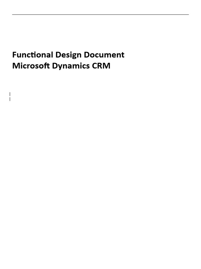 Functional Design Document Template