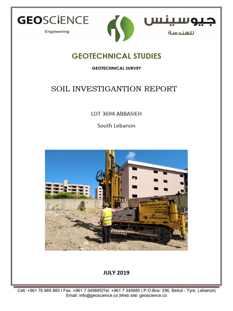 GS5685 Lot 3694 - Abbasieh - GEOTECHNICAL REPORT01 | PDF | Geotechnical ...