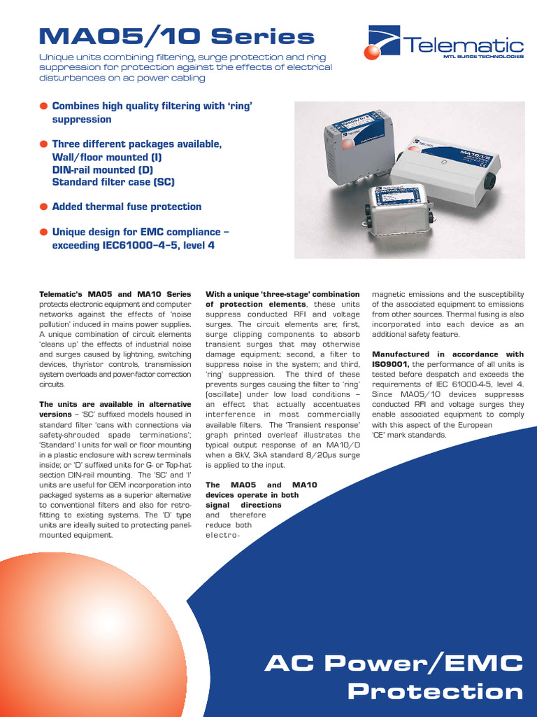 MA05-10 Series | PDF | Electromagnetic Compatibility | Mains Electricity