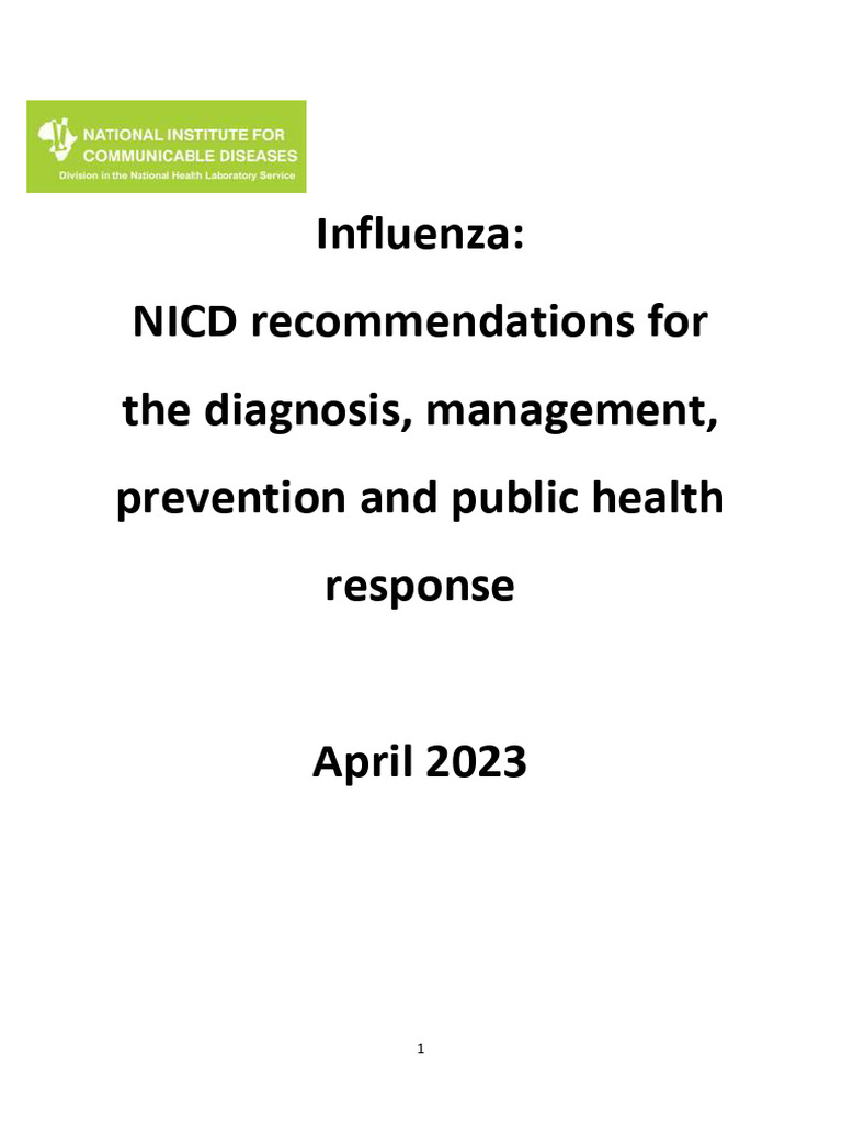 Influenza Guidelines - 25april 2023 Final | PDF