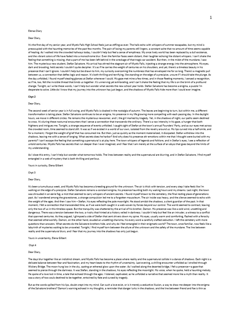 VPD The Awakening Diary Entries (Continued) | PDF