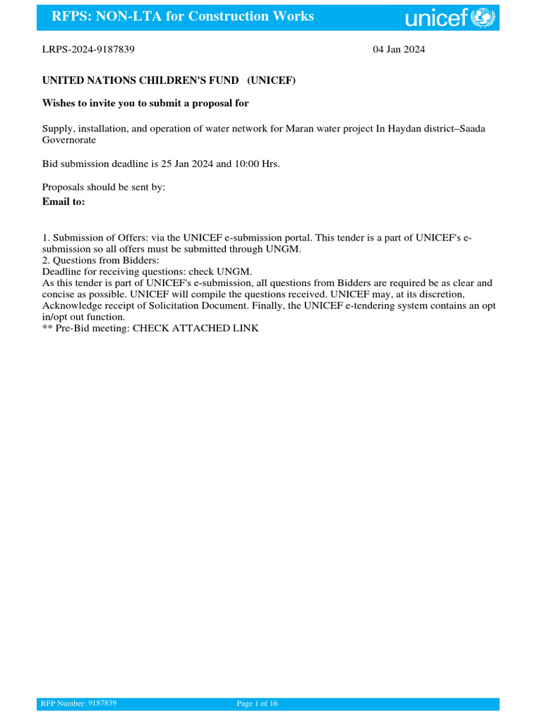 RFP 9187839 | PDF | Request For Proposal | Bankruptcy