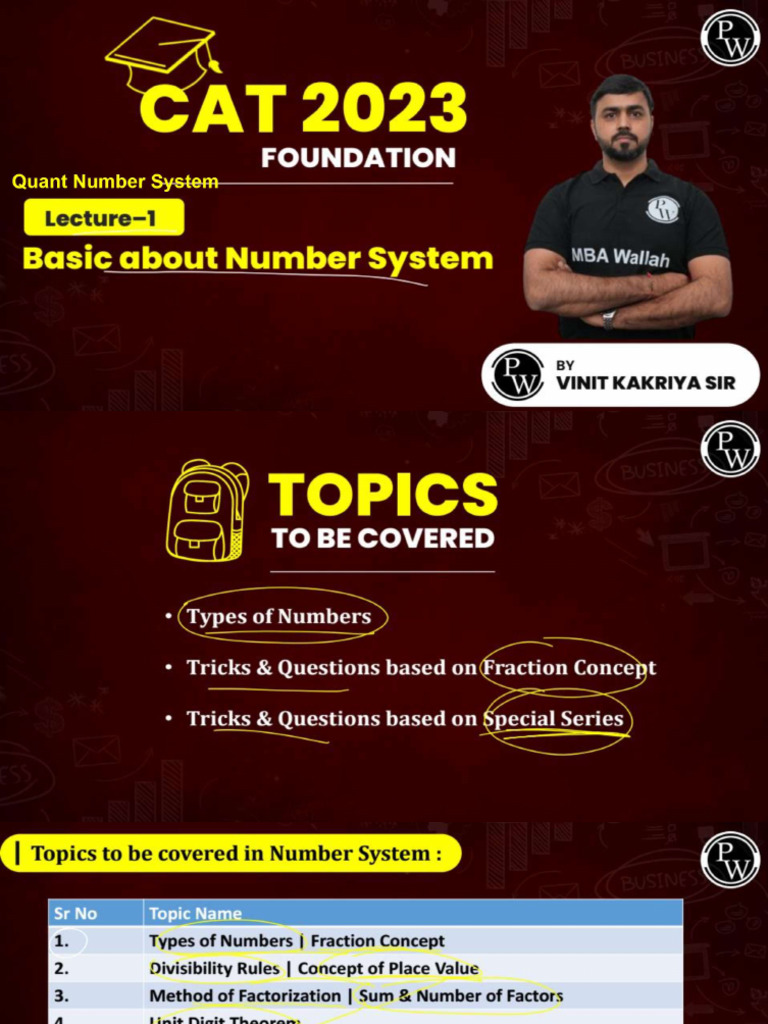 Quant Number System 01 - Number System Basics - Class Notes - MBA ...