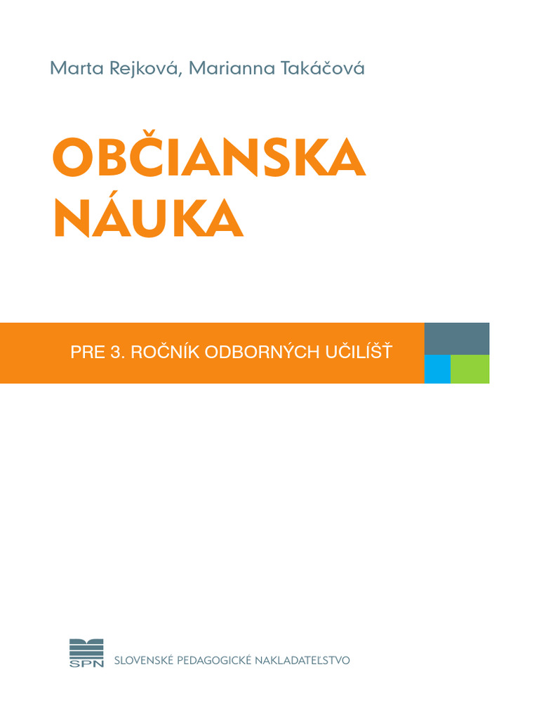 Obcianska Nauka Pre 3. Rocnik Odbornych Ucilist | PDF