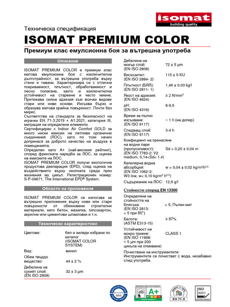 BG Isomat Premium Color 3 | PDF