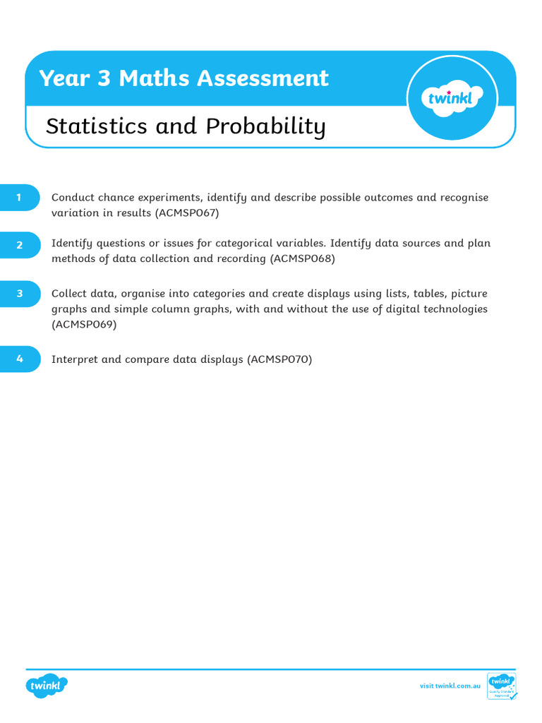 Year 3 Maths Assessment Statistics and Probability | PDF | Statistics