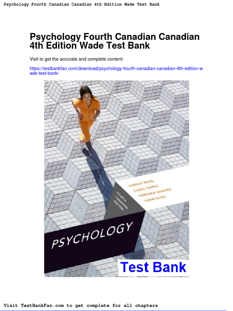 Dwnload Full Psychology Fourth Canadian Canadian 4th Edition Wade Test ...