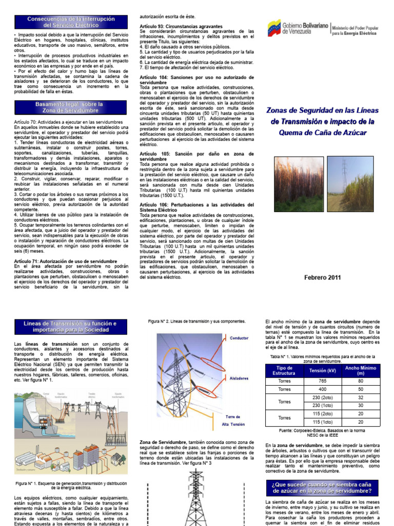 Tríptico Servidumbre Líneas de Transmisión - Mppee 2014mr | PDF ...