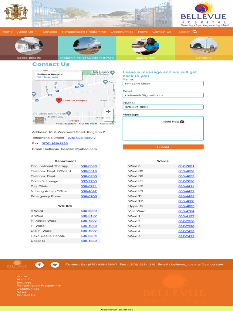 Contact Us Bellevue Hospital | PDF | Telephony | Information And Communications Technology