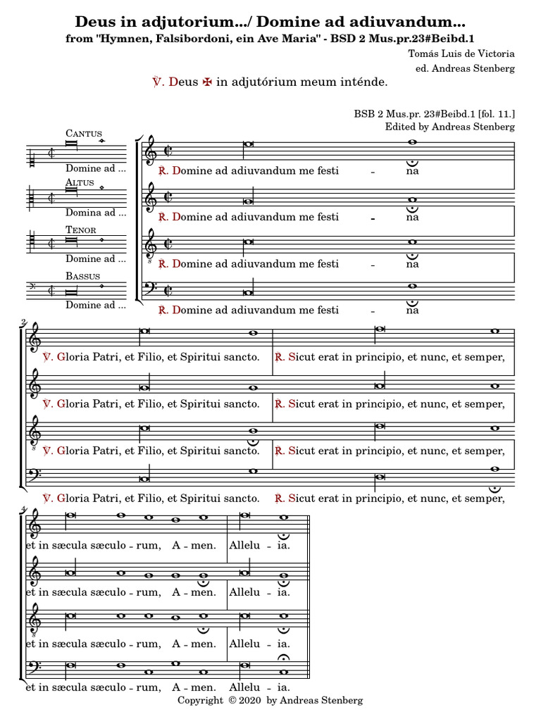 Deus in Adjutorium Meum - Victoria | PDF