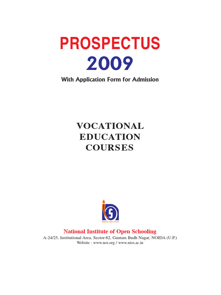 Vocpros09 NIOS 2009 Prospects | PDF | Vocational Education | University ...