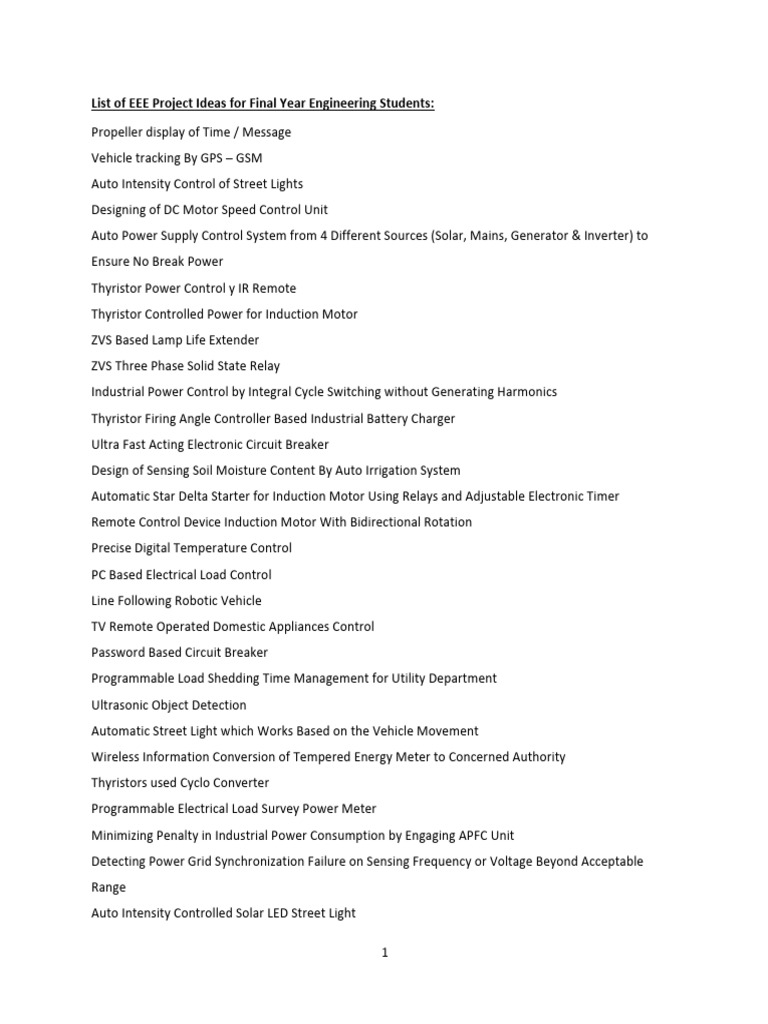 Senior Design Project Ideas | PDF | Electric Motor | Touchscreen