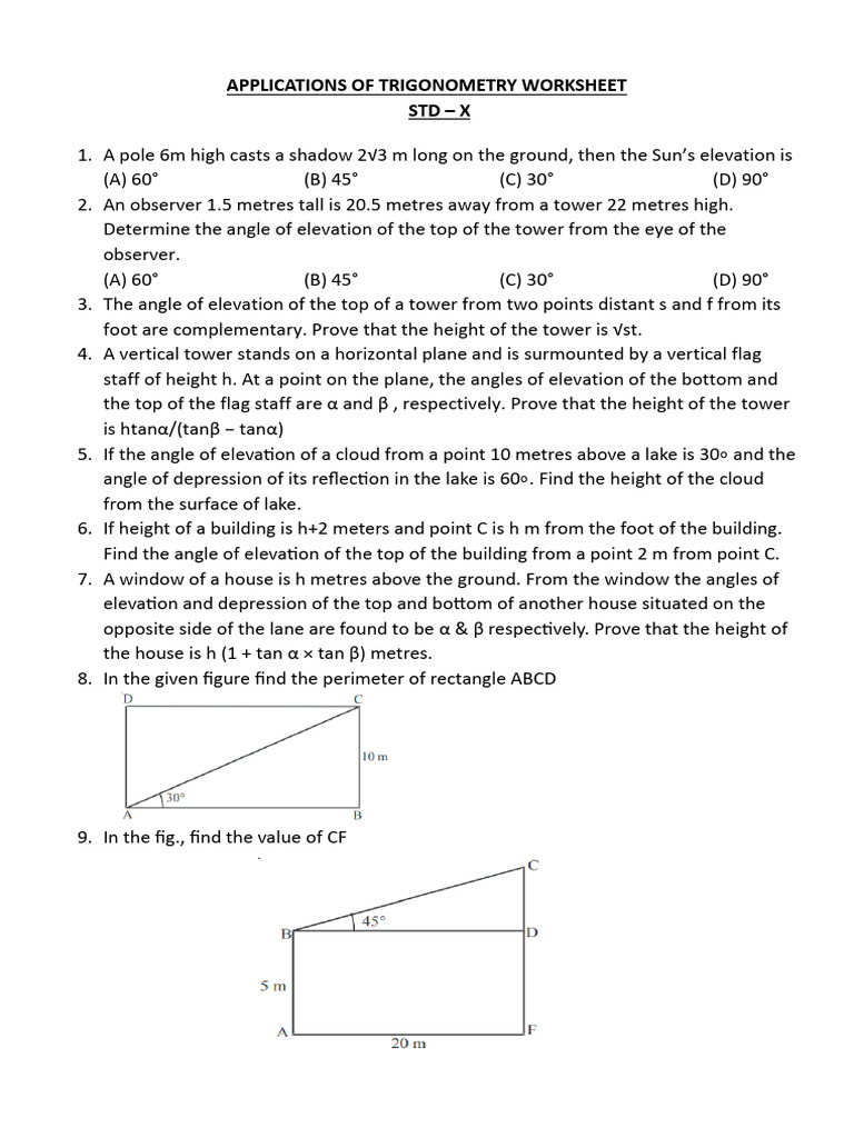 Applications of Trigonometry | PDF | Teaching Methods & Materials ...