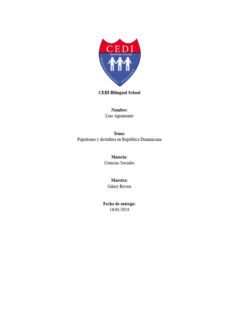Cedi Bilingual School | PDF | Populismo | República Dominicana