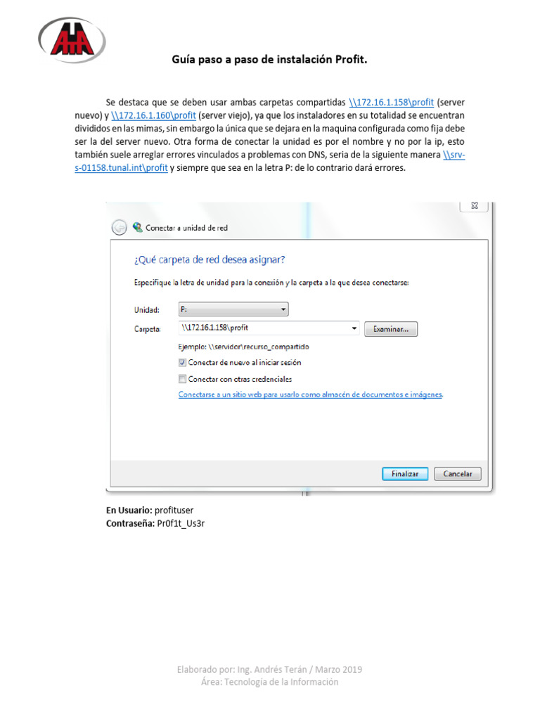 Guía de Instalación de Profit | PDF | Archivo de computadora | Servidor ...