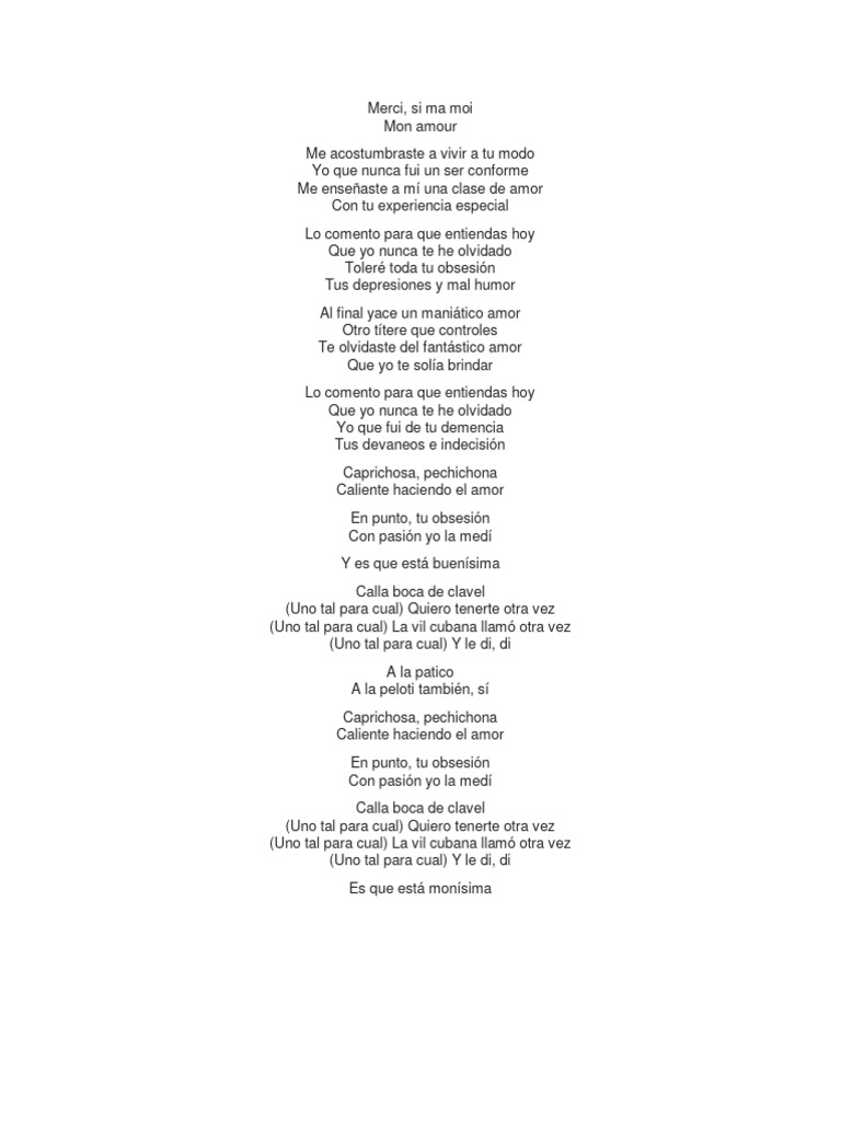 Letra Canción Tal para Cual Joe Arroyo | PDF | Poesía