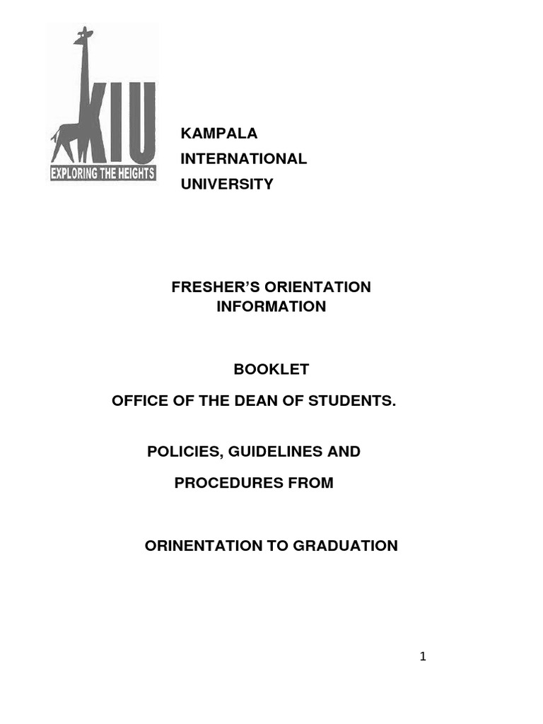 Kiu Students Handbook - 1598008289 | PDF
