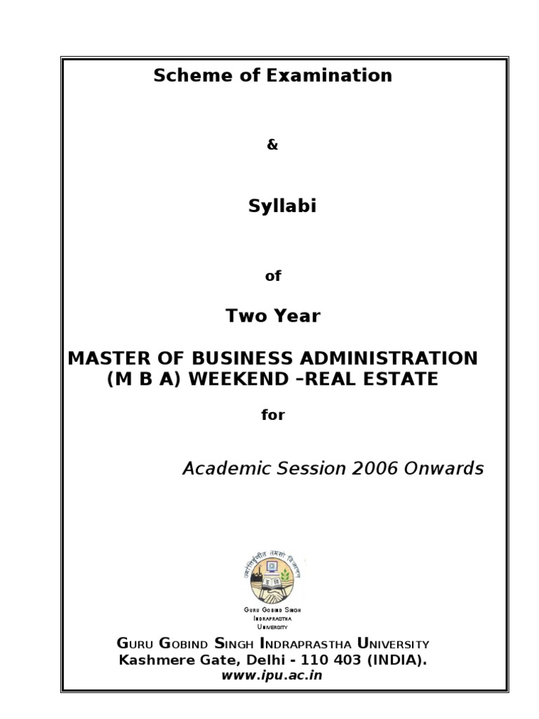 MBA - Real Estate Syllabus | PDF | Strategic Management | Economics