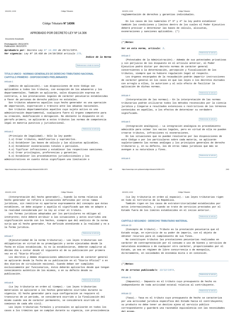 Código Tributario | PDF | Estatuto de limitaciones | Pagos