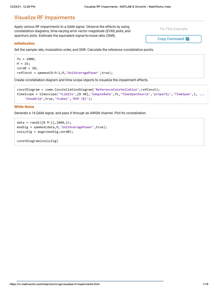 Visualize RF Impairments - MATLAB & Simulink - MathWorks India | PDF | Amplifier | Signal To ...