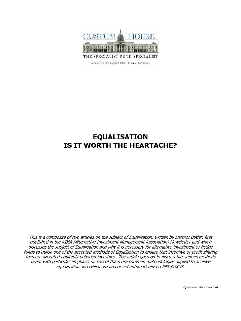 Equalisation On Investment Funds | PDF | Investment Management | Hedge Fund