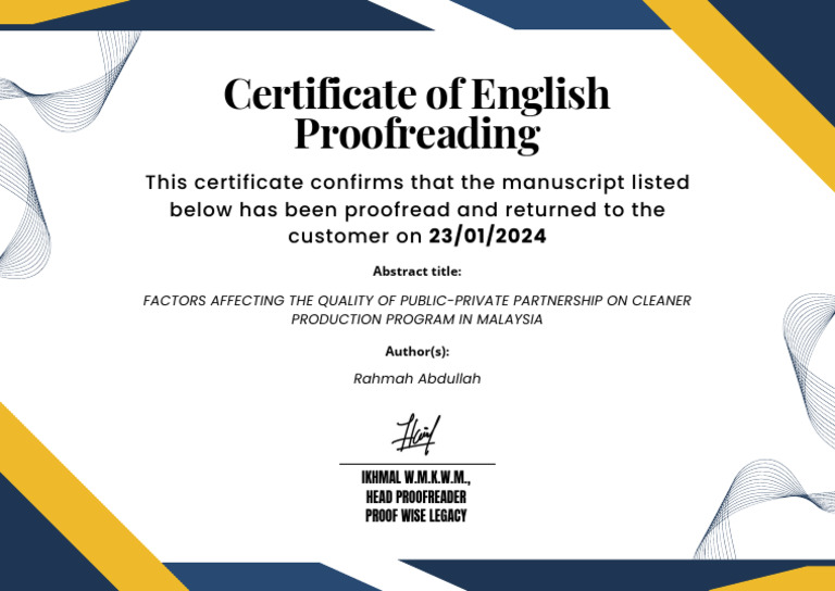 Proofread Certificate | PDF