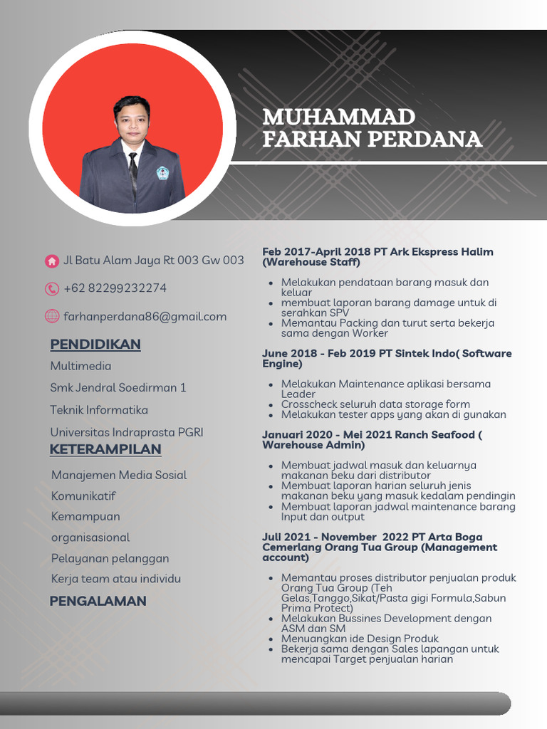 Resume Profesional Farhan | PDF | Bisnis