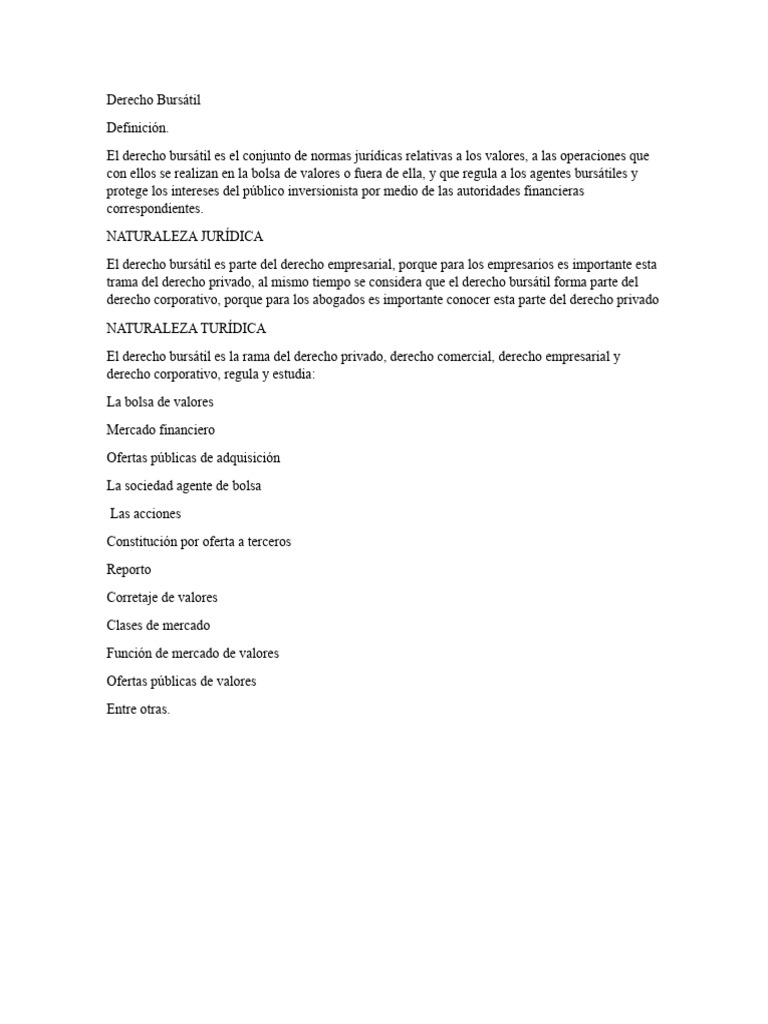 Derecho Bursátil | PDF Derecho Bursátil | PDF