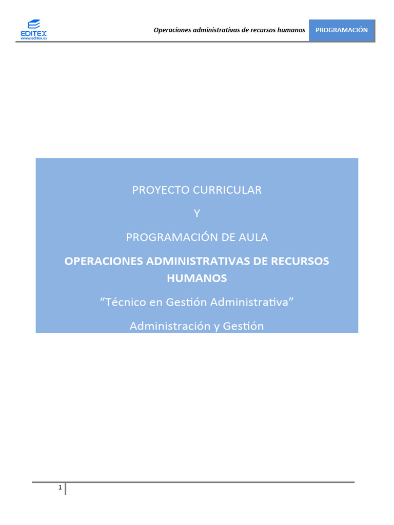Programacion - OARRHH - 2022 - UD01 | PDF | Gestión de recursos humanos | Evaluación