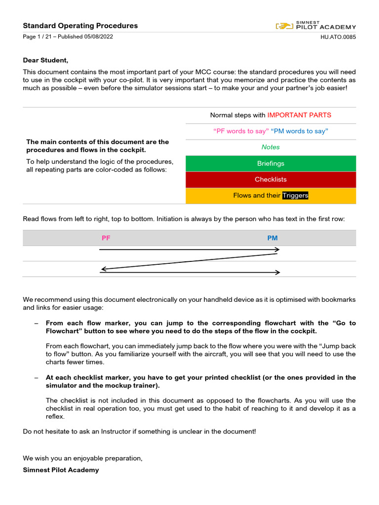 MCC Standard Operating Procedures - Ver9 | PDF