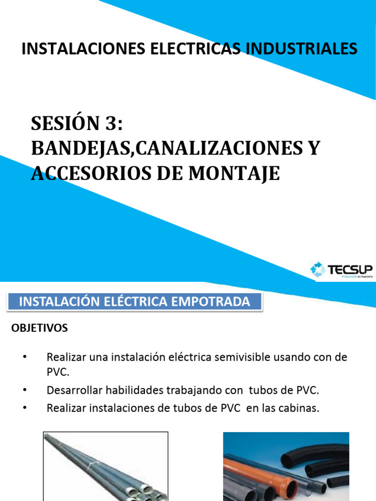Sesión 3 - Canalizaciones | PDF | Tubería (transporte de fluidos) | Cableado eléctrico
