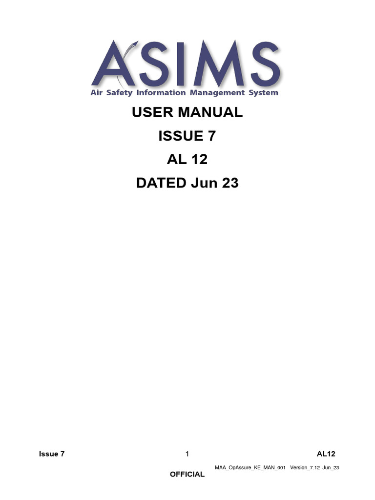 ASIMS User Manual | PDF | Aviation