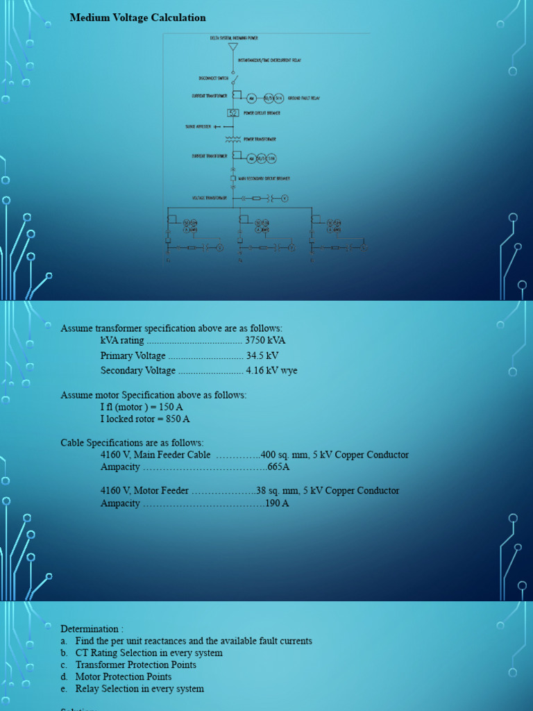 Medium Voltage Calculation | PDF | Transformer | Relay