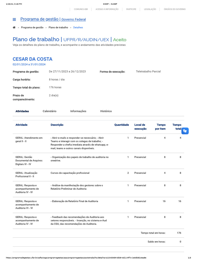 SISGP - SUSEP - Plano de Trabalho | PDF