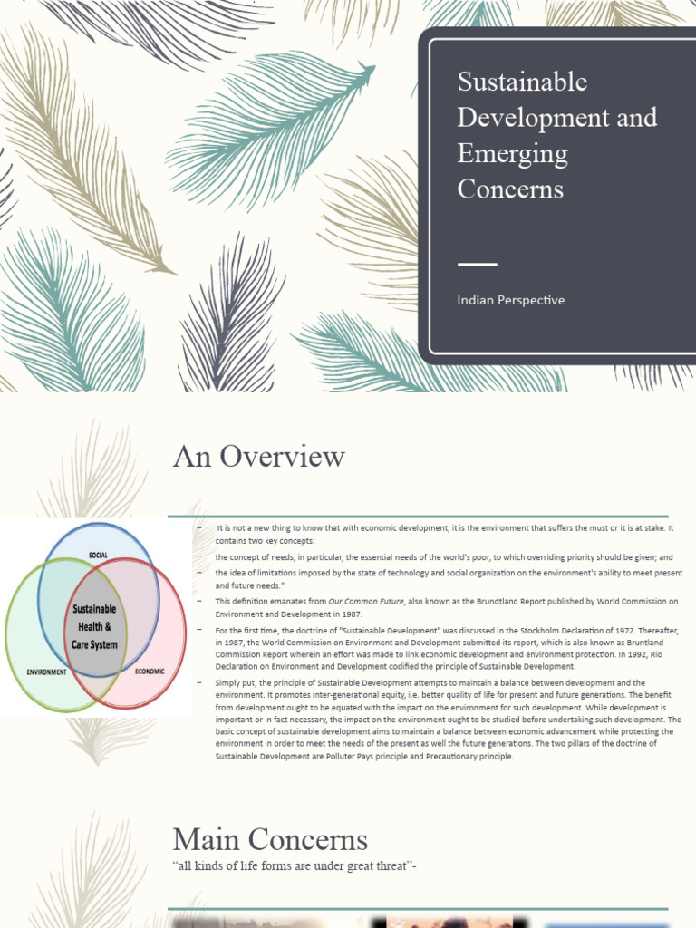 Sustainable Development and Emerging Concerns | PDF