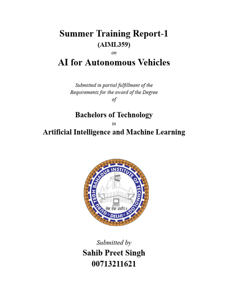 Summer Training Report 1 | PDF | Computer Vision | Simulation