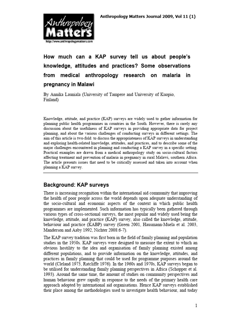 How Much Can A Kap Survey Tell Us About Peoples KN | PDF | Knowledge ...