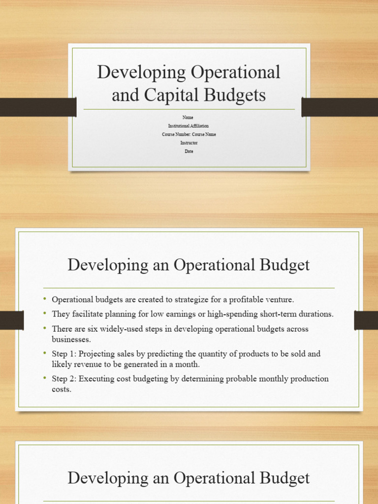 Developing Operational and Capital Budgets | PDF | Finance & Money ...