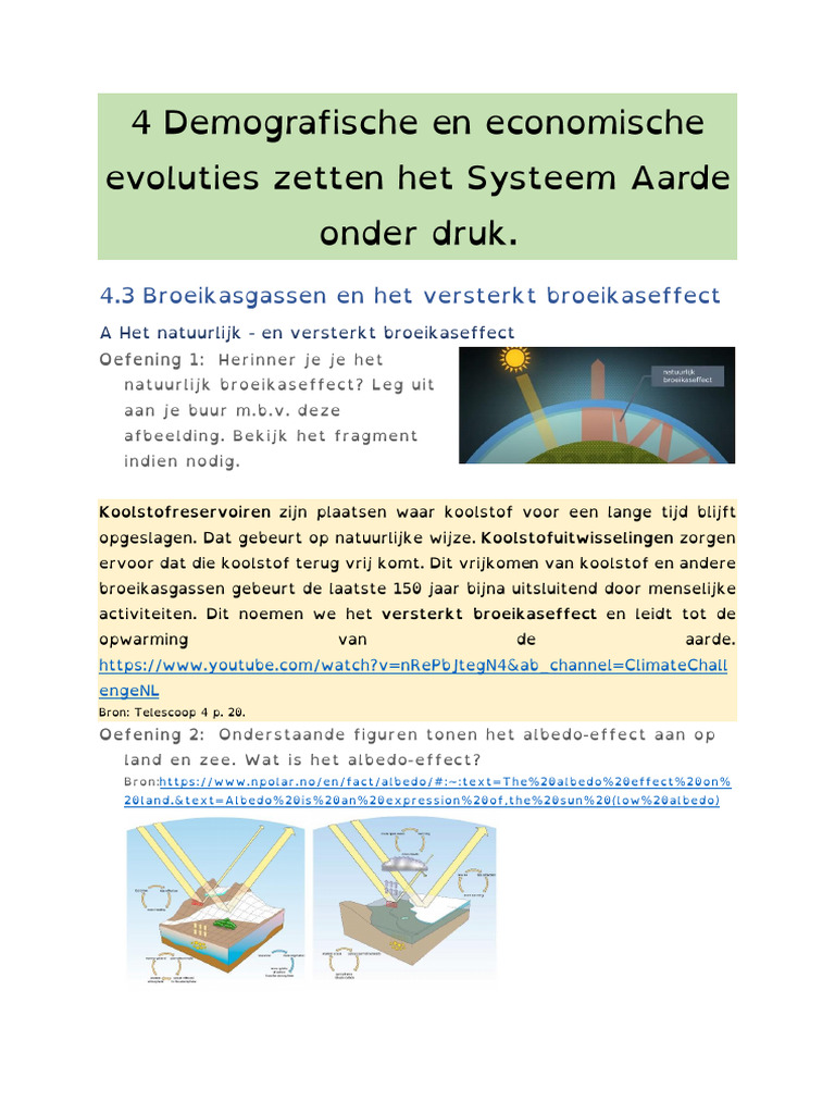 4.3 Broeikasgassen en Het Versterkt Broeikaseffect | PDF
