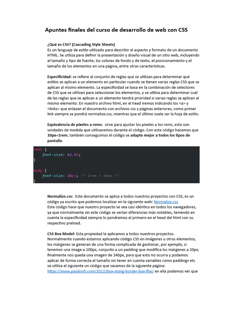 Apuntes Finales Del Curso de Desarrollo de Web Con CSS | PDF | HTML ... Apuntes Finales Del Curso de Desarrollo de Web Con CSS | PDF | HTML ...