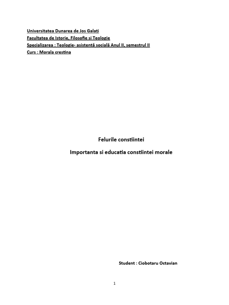 Constiinta Morala | PDF