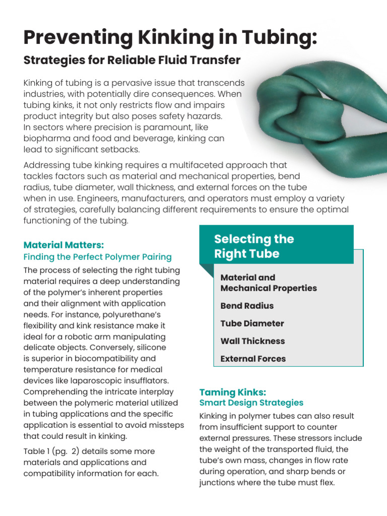 Preventing Tubing Kinks: Strategies & Materials | PDF | Pipe (Fluid ...
