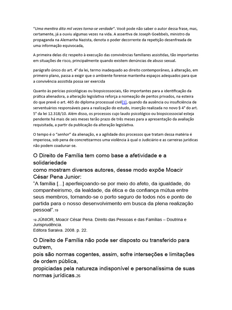 Notas para PI Resposta A Acusação 1 | PDF | Família | Psicologia