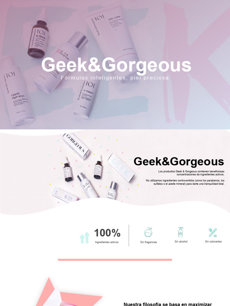 Productos Geek&Gorgeous para Piel Saludable | PDF | Agua | Compuestos ...