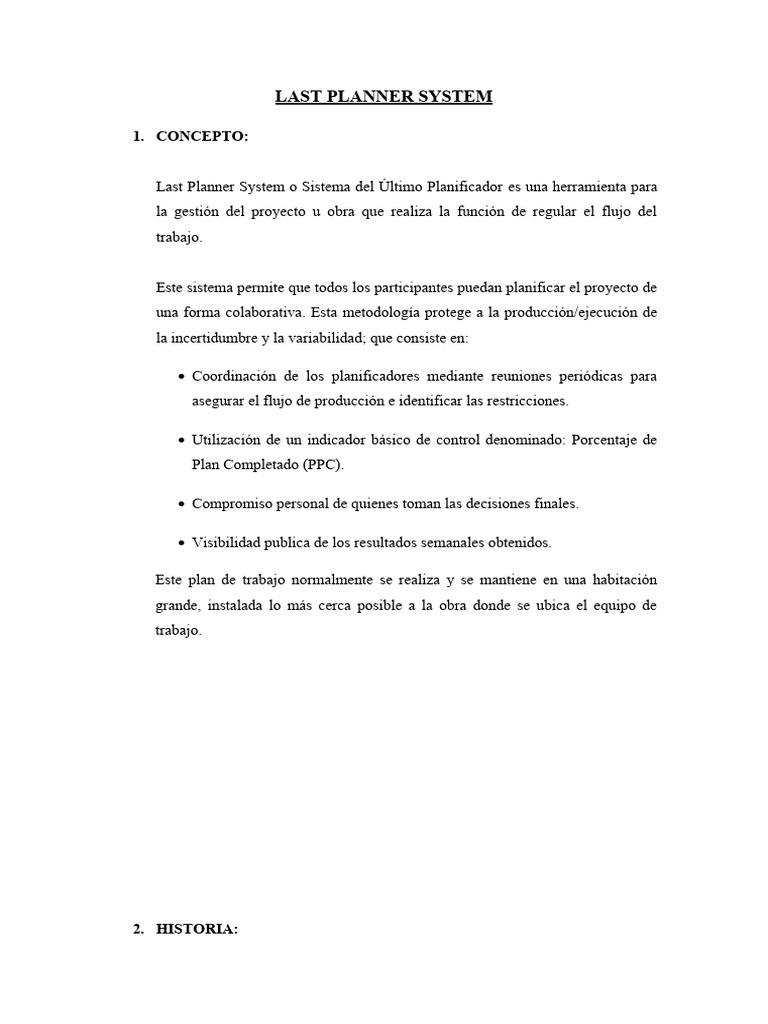 Last Planner System en Lean Construction | PDF | Programación de ...